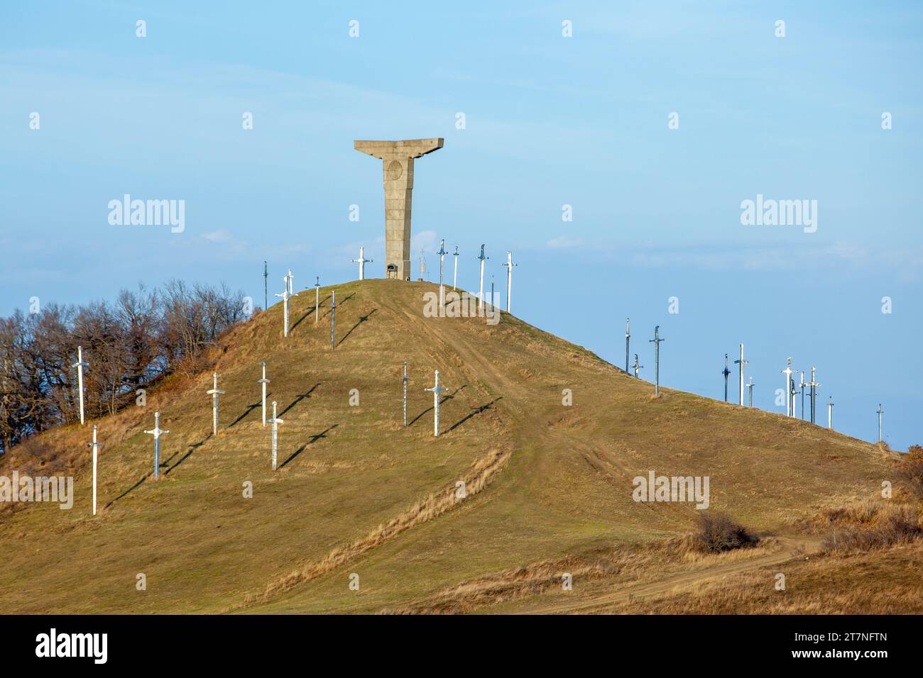Famous Didgori battle monument with giant swards and sculptures ...