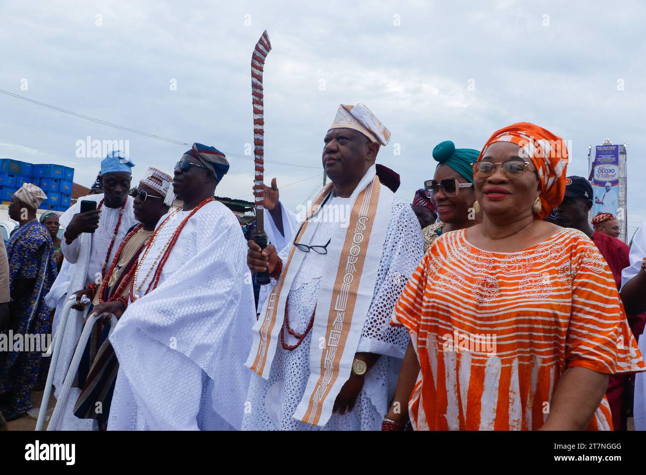 People gather to observe the Olojo Festival celebration at Ile-Ife, in ...