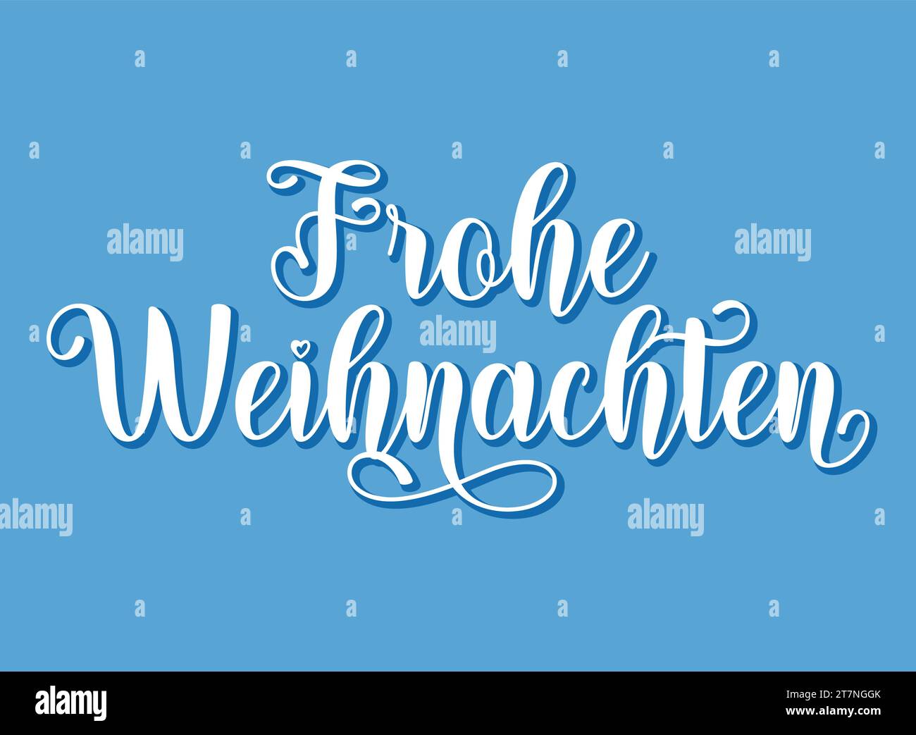 FROHE WEIHNACHTEN. MERRY CHRISTMAS in German. Brush calligraphy banner ...