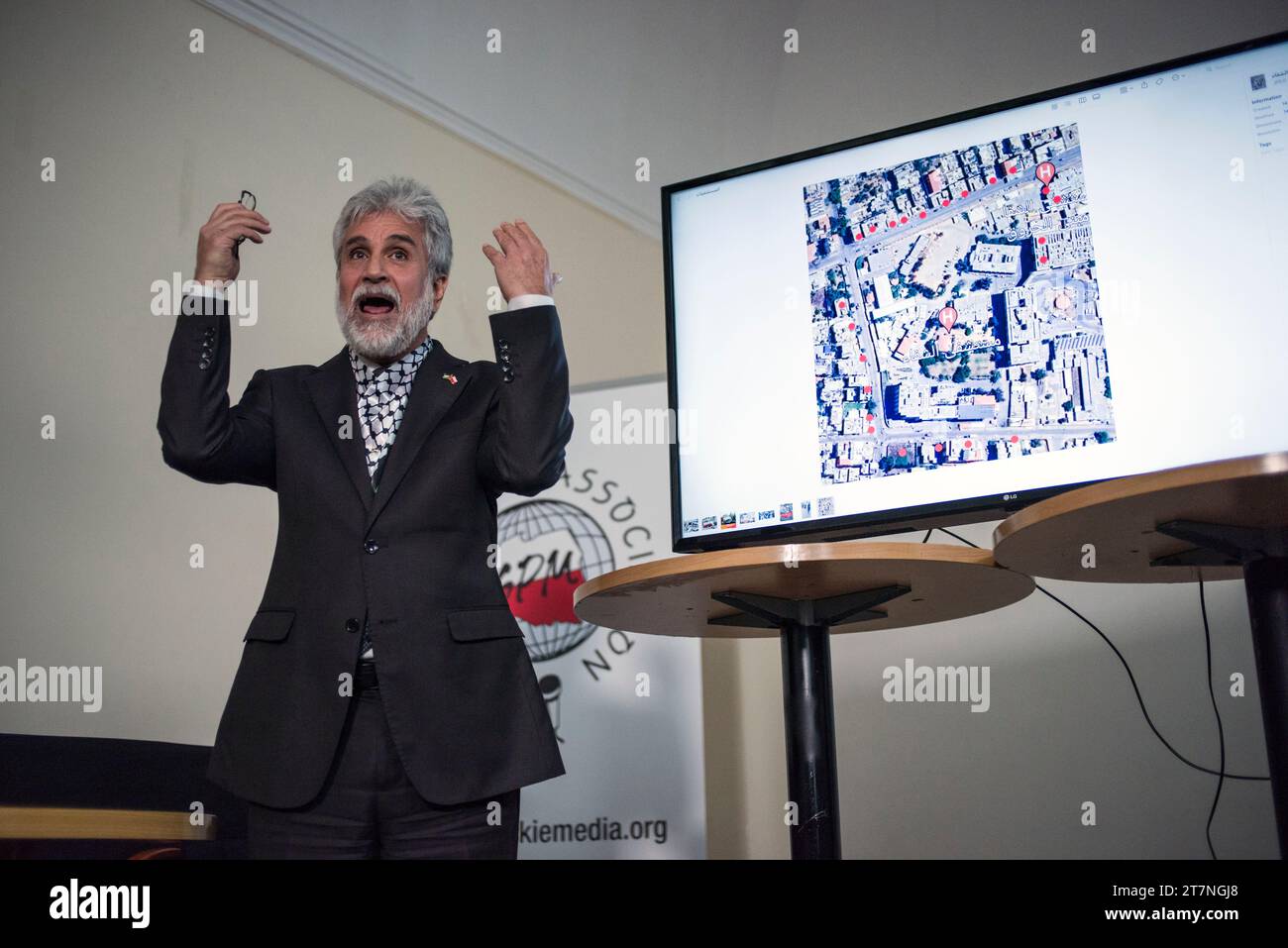 Warsaw, Poland. 16th Nov, 2023. Mahmoud Khalifa, Palestinian Ambassador ...