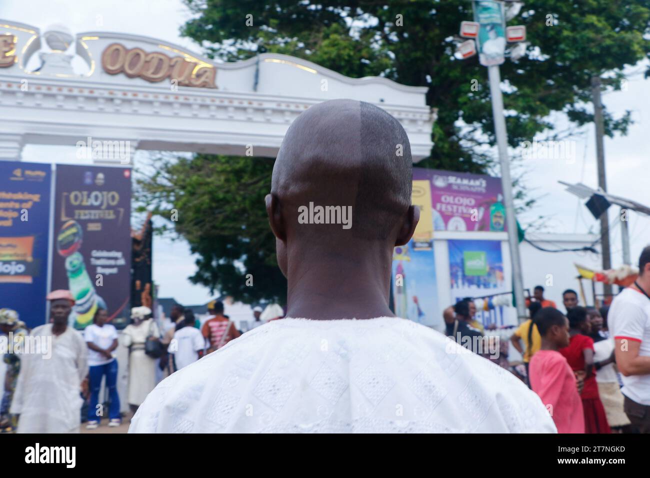 People gather to observe the Olojo Festival celebration at Ile-Ife, in ...