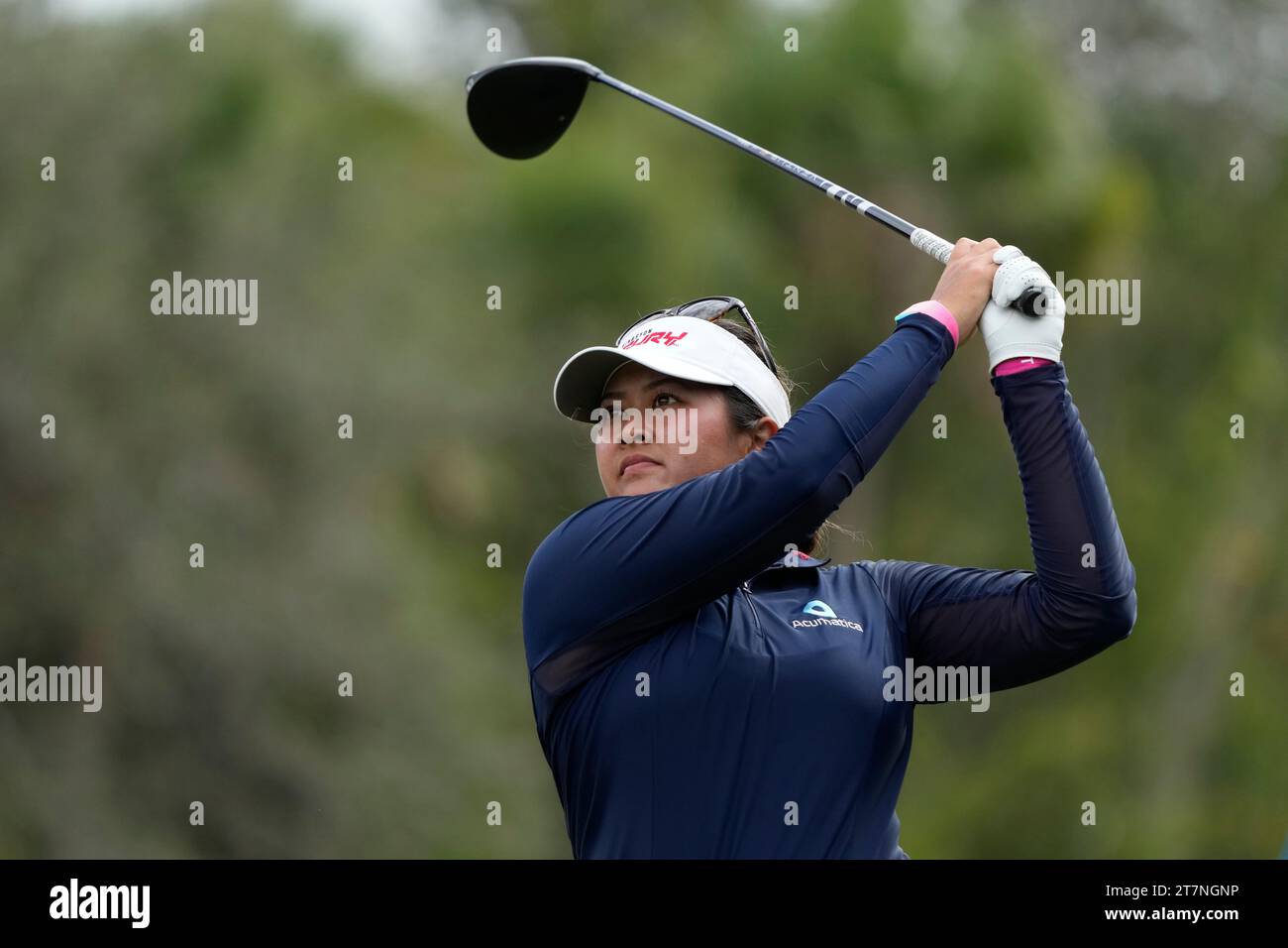 Lilia Vu plays her shot from the third tee during the first round of the LPGA CME Group Tour ...