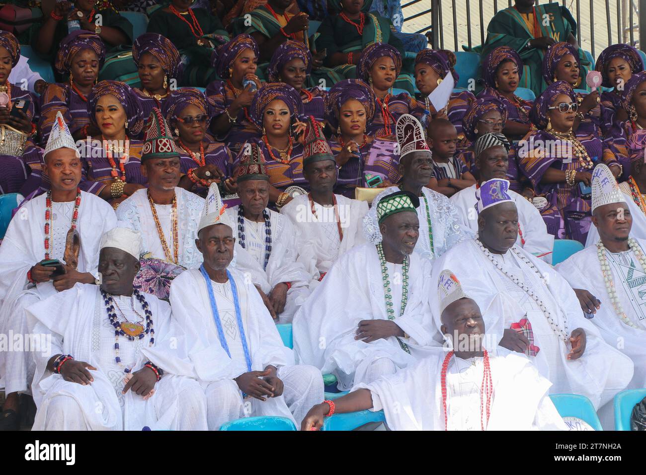 People gather to observe the Olojo Festival celebration at Ile-Ife, in ...