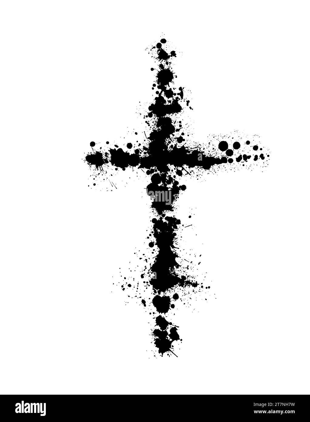 Hand drawn christian cross signs. Brush painted black icons. hand ...