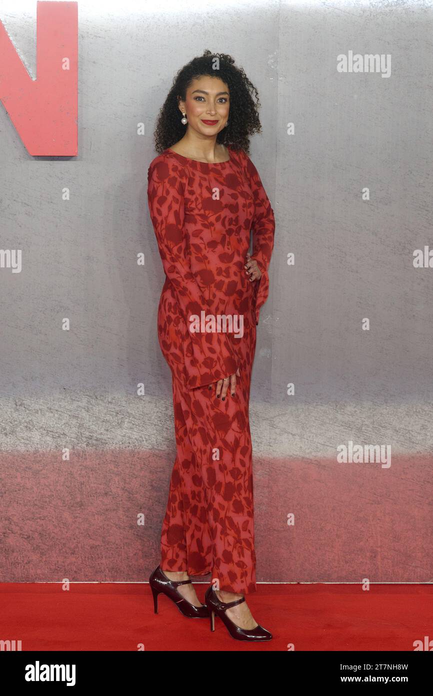 London, UK . 16 November, 2023 . Riana Duce pictured at the UK Premiere ...