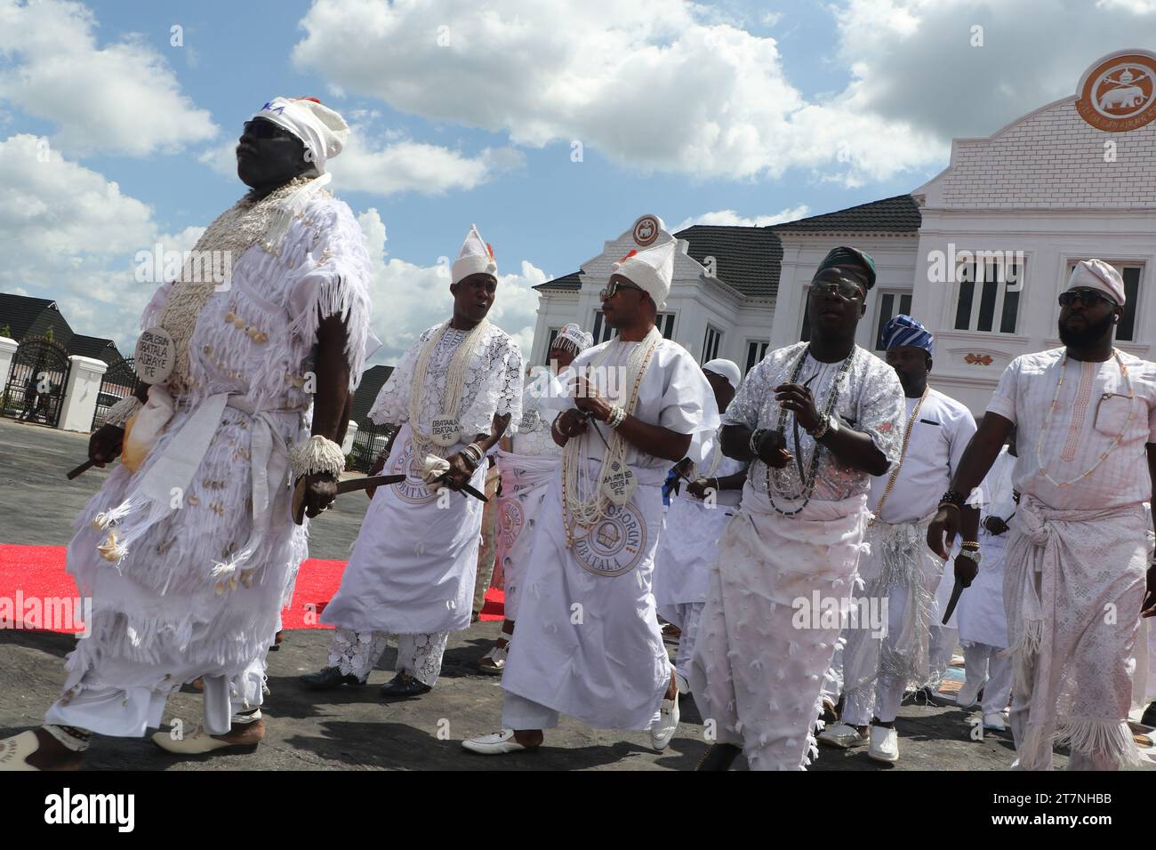 People gather to observe the Olojo Festival celebration at Ile-Ife, in ...