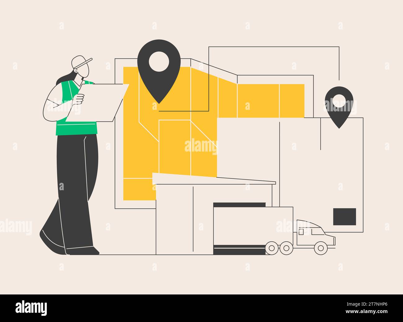 Transit warehouse abstract concept vector illustration Stock Vector ...