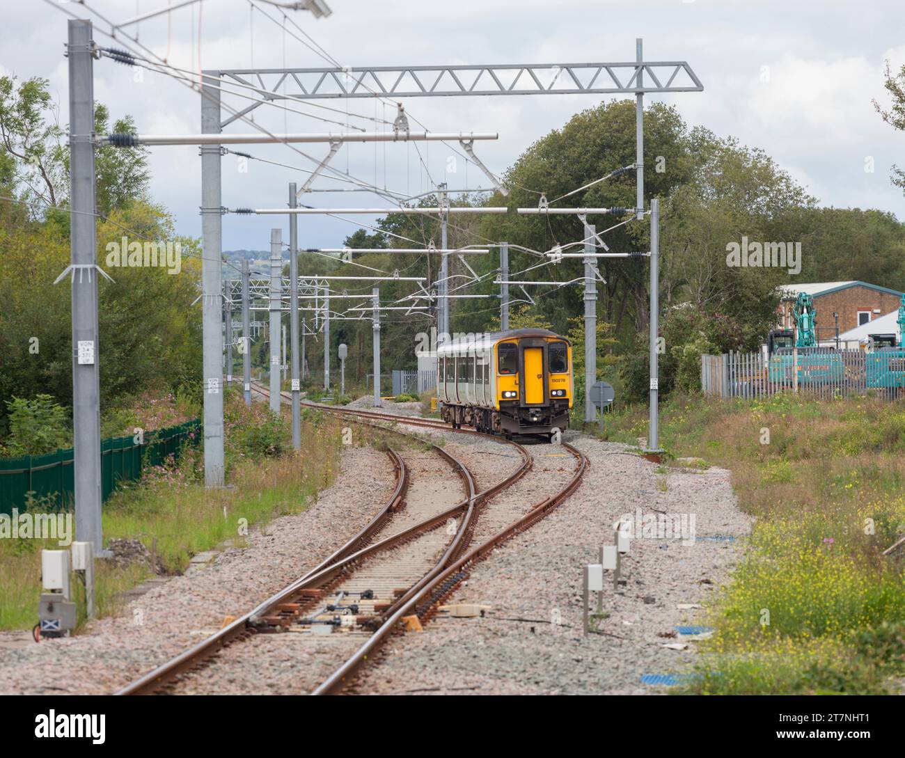 Transport For Wales class 150 DMU train 150278 leaving the double track ...