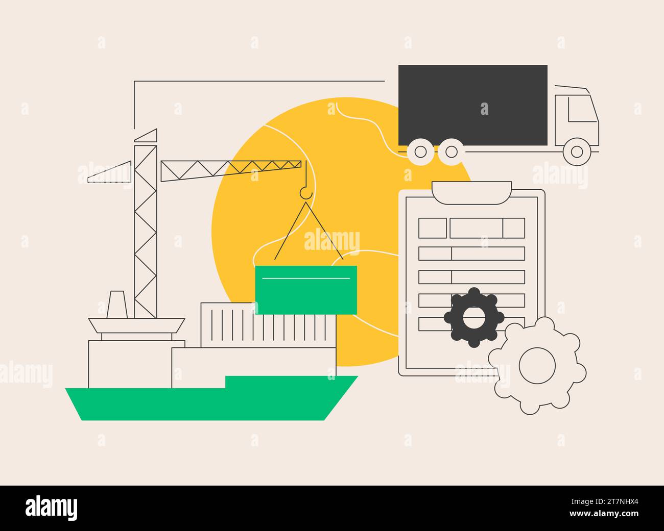 Import of goods and services abstract concept vector illustration Stock ...