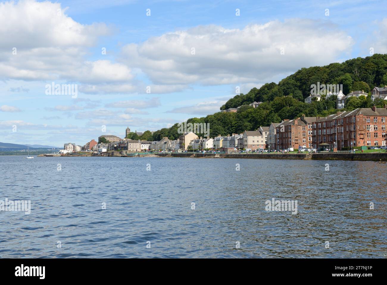 A view of Gourock sea front from the Firth of Clyde in Scotland Stock ...