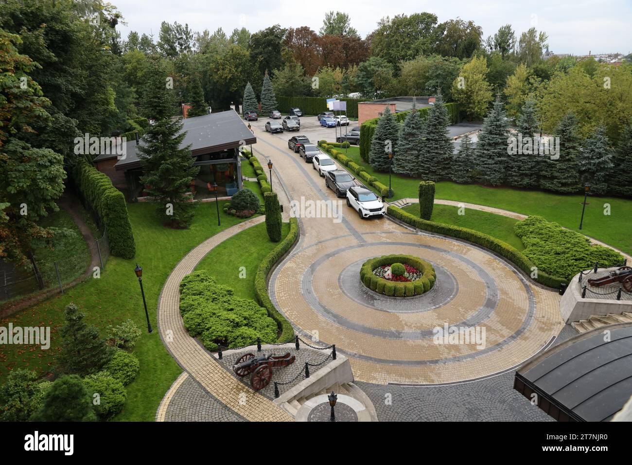 LVIV, UKRAINE - SEPTEMBER 11, 2022 A picturesque landscaped garden at ...
