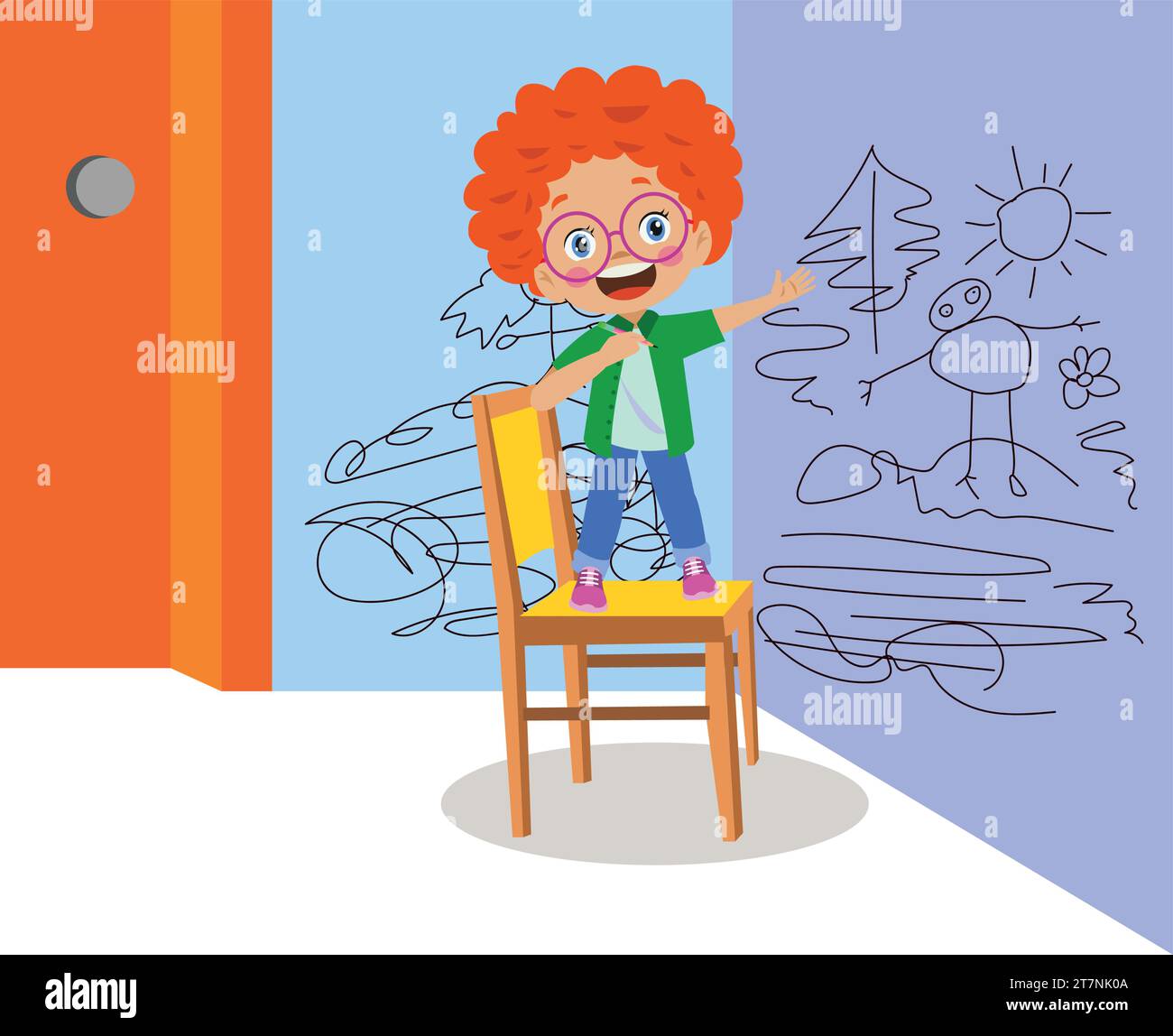 cute hardworking little kids studying Stock Vector Image & Art - Alamy