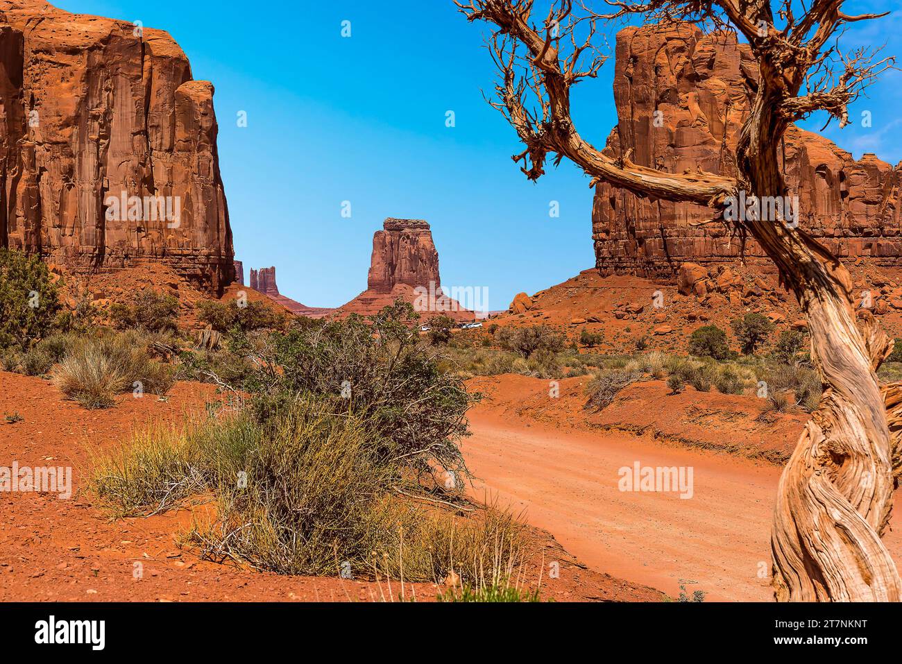North window view framed by Elephant Butte and Cly Butte in Monument ...
