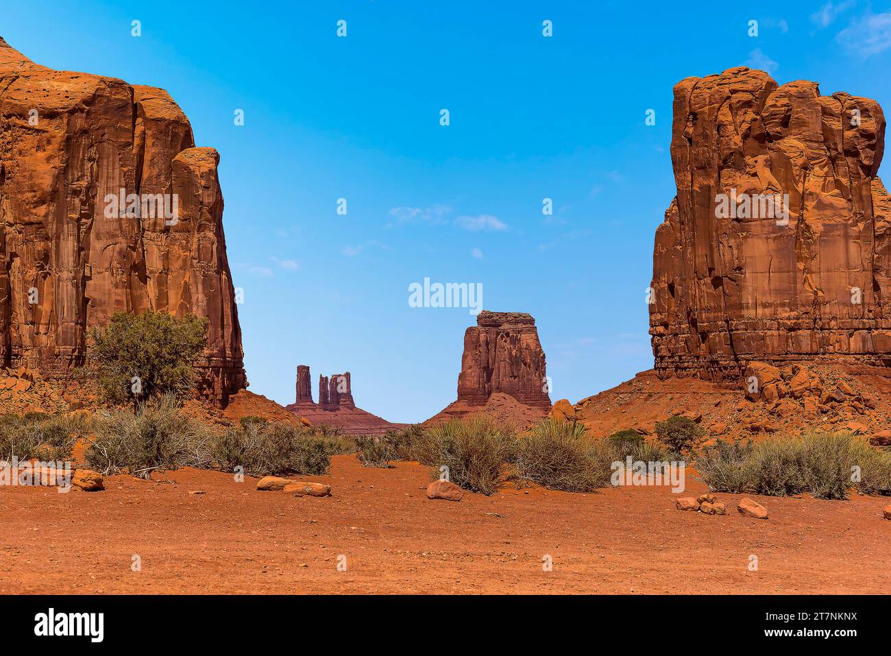 North window framed by Elephant Butte and Cly Butte, showing Camel ...