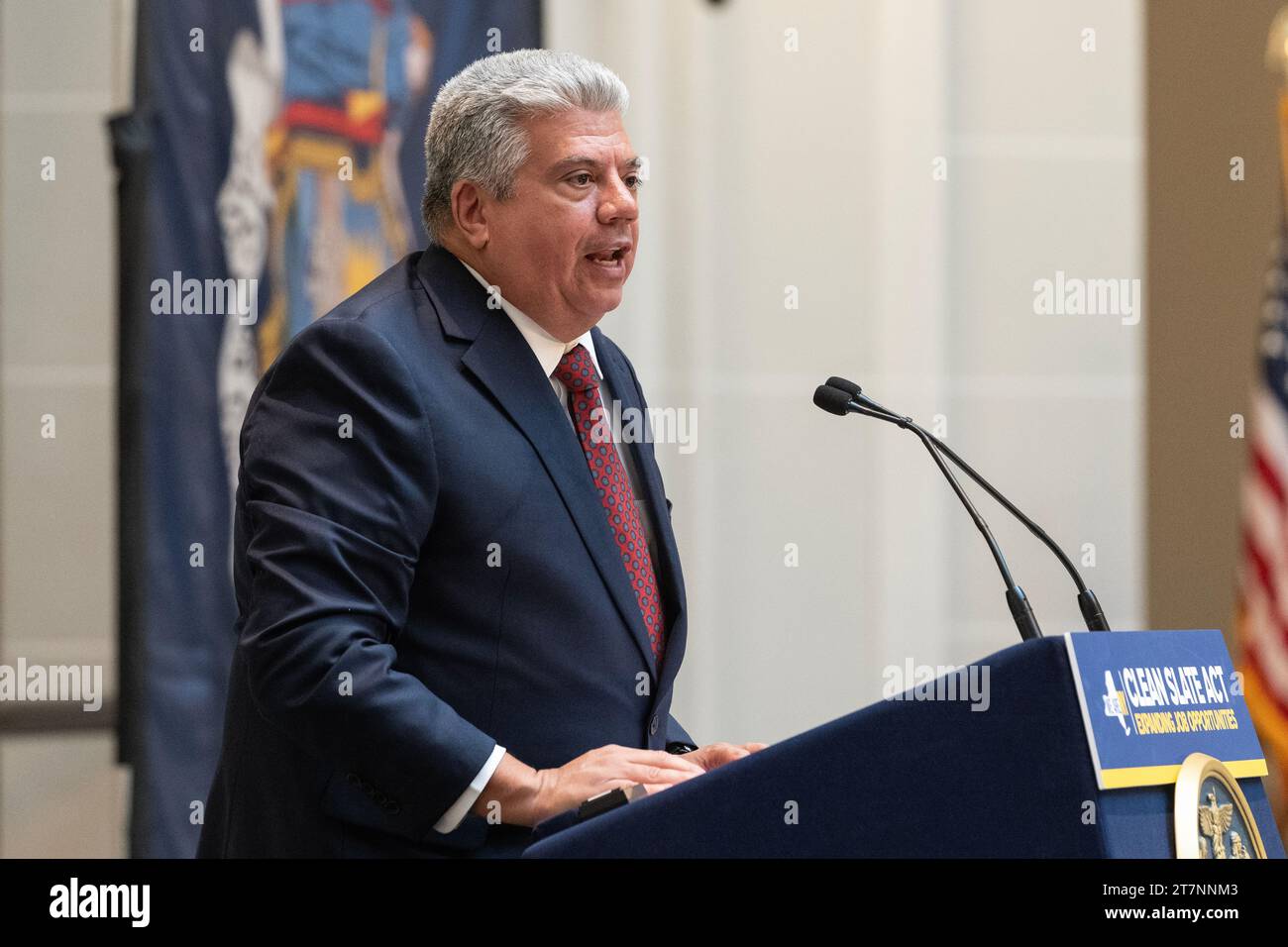 Brooklyn District Attorney Eric Gonzalez speaks during Governor Kathy ...
