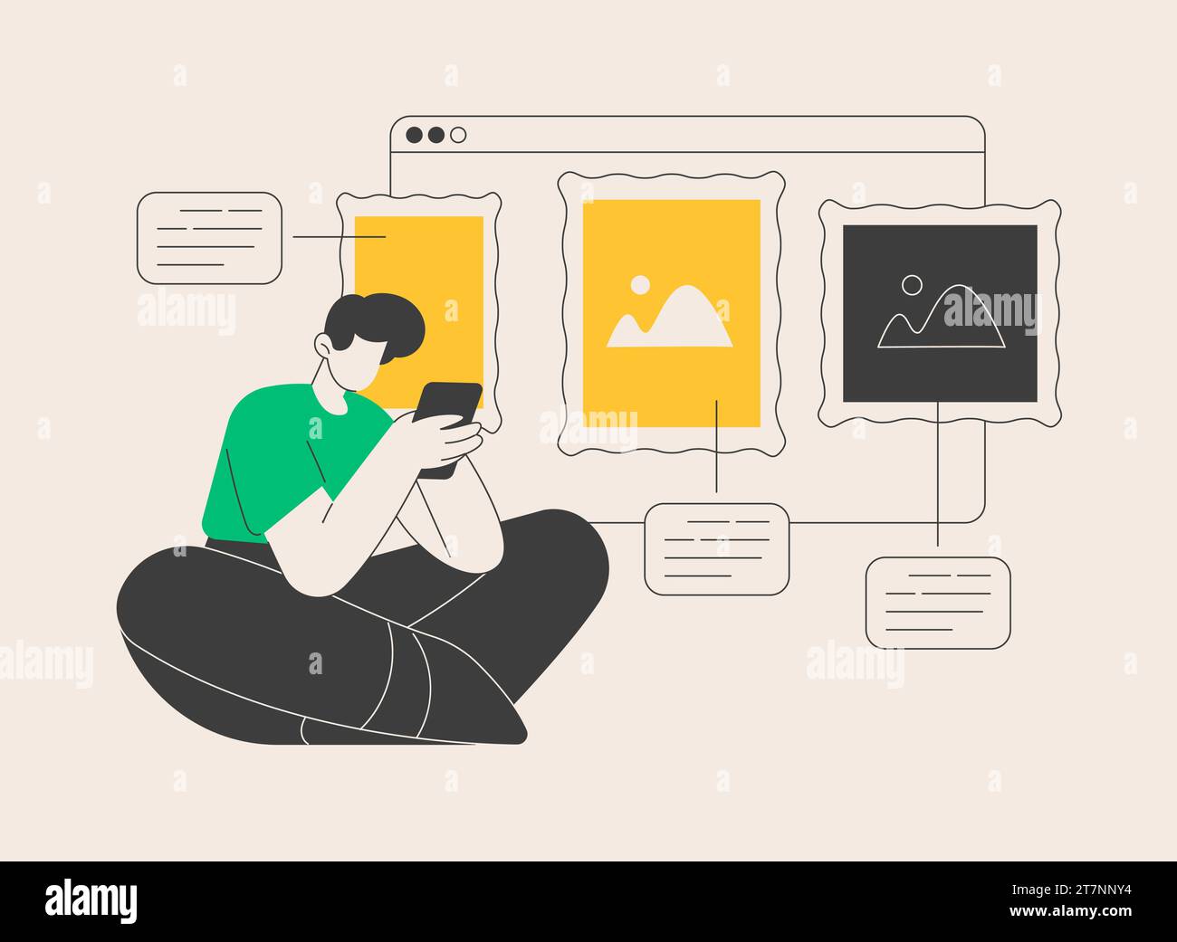 Virtual gallery tour abstract concept vector illustration Stock Vector ...