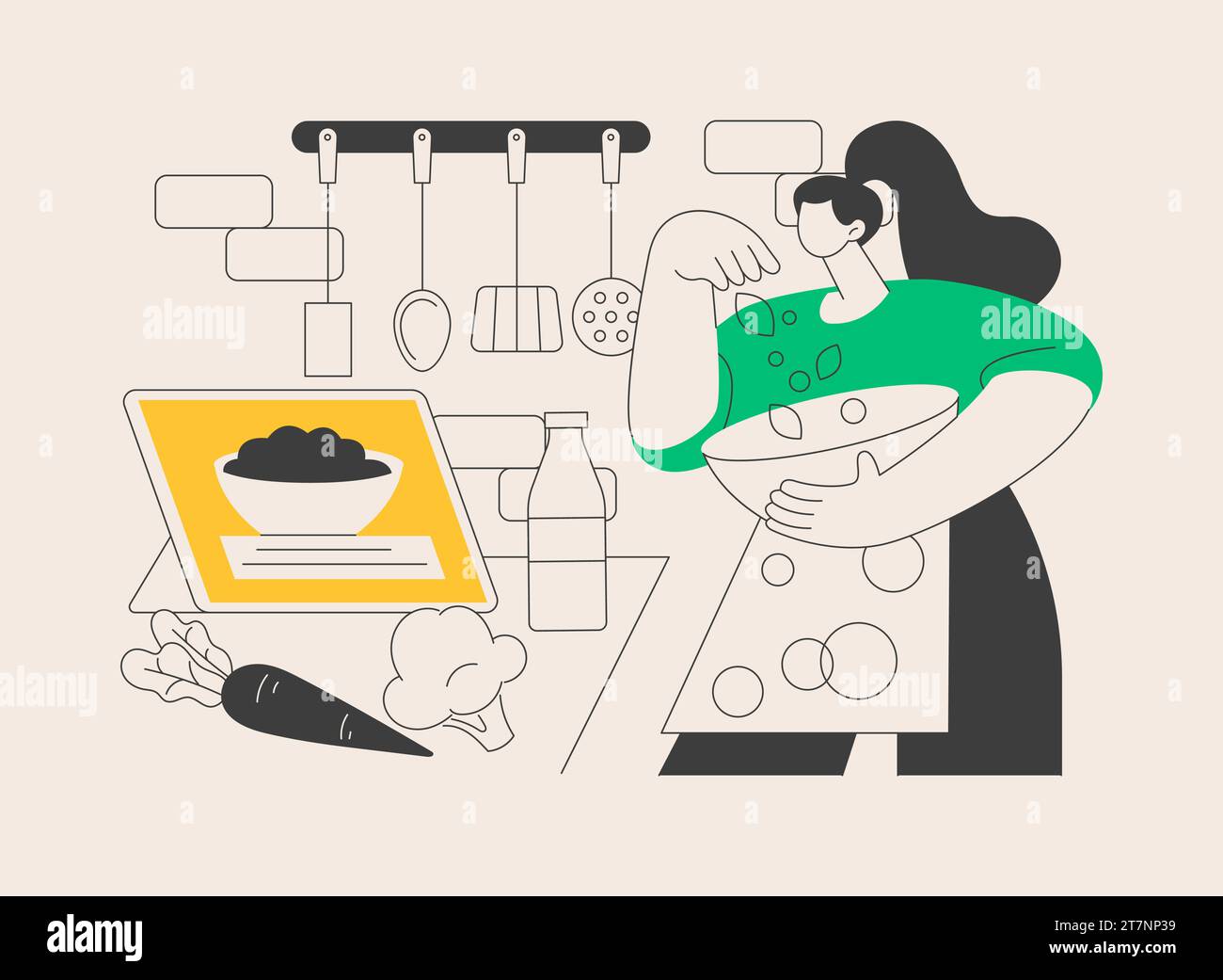 Quarantine cooking abstract concept vector illustration Stock Vector ...