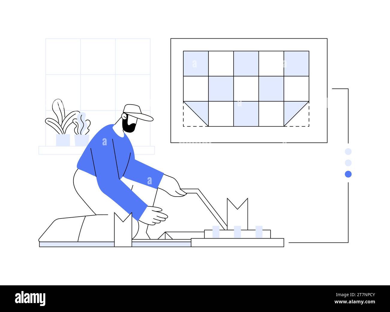 Cutting tiles abstract concept vector illustration Stock Vector Image ...