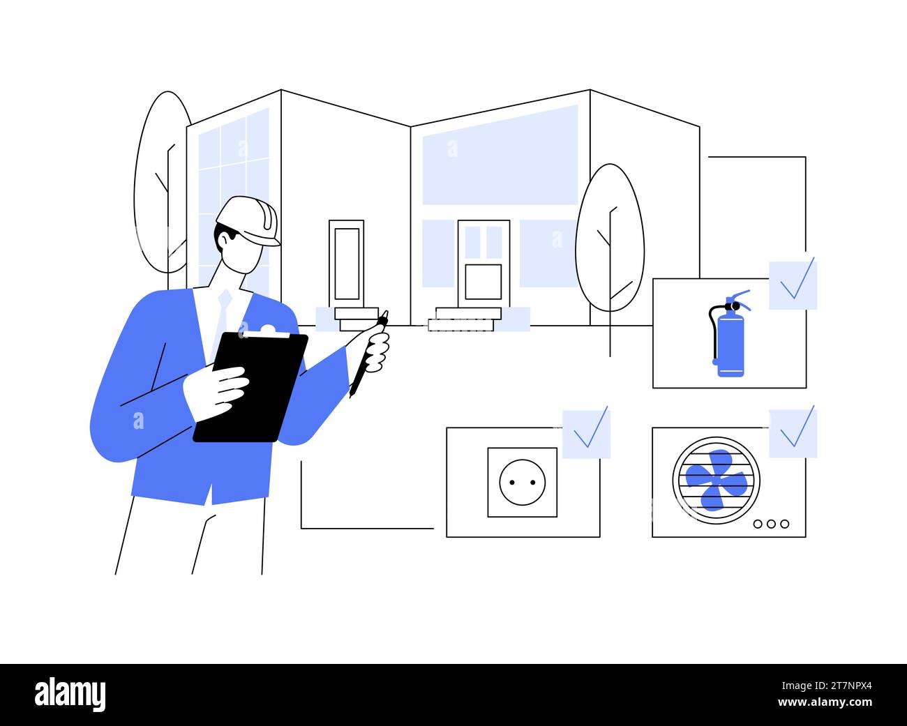 Building code inspection abstract concept vector illustration Stock ...