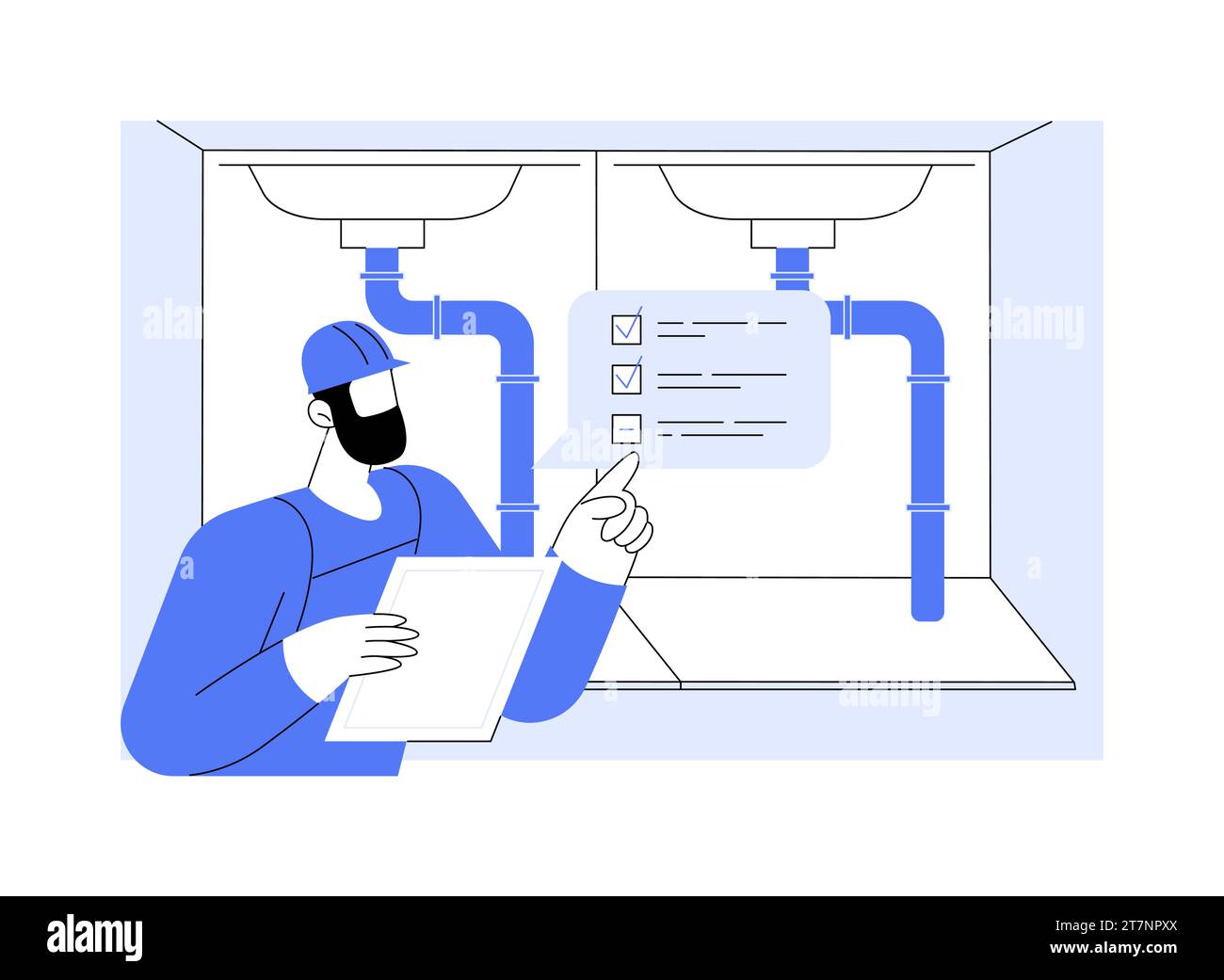 Plumbing inspection abstract concept vector illustration Stock Vector ... Plumbing inspection abstract concept vector illustration Stock Vector ...