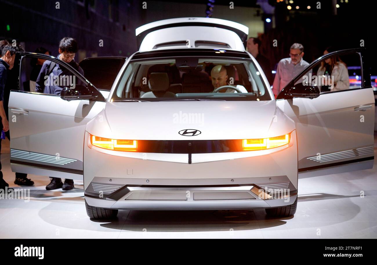 The Hyundai 2024 IONIQ 5 Disney100 Platinum Edition is shown at the ...