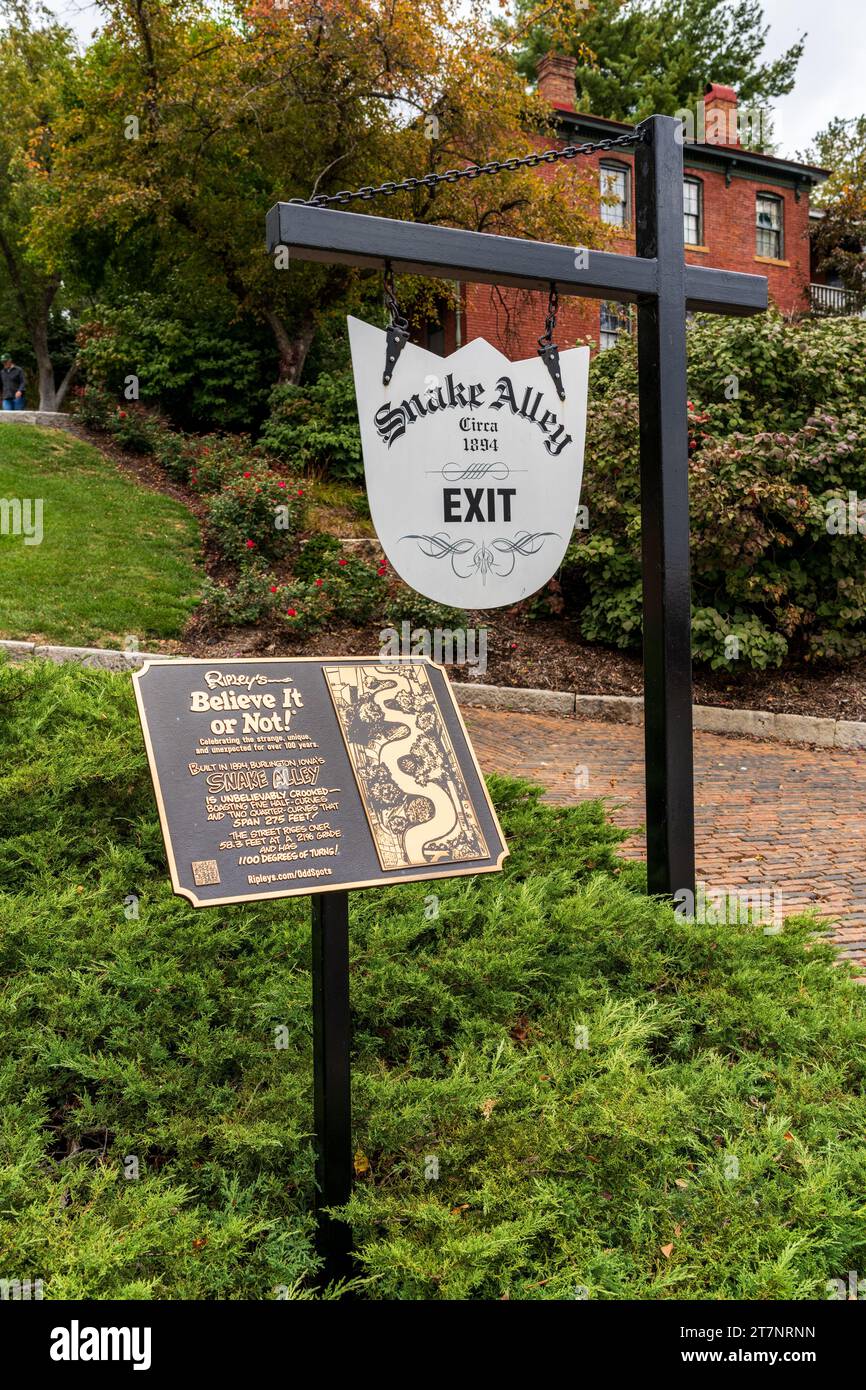 Burlington, IA - 19 October 2023: Ripley sign by Snake Alley Exit in ...