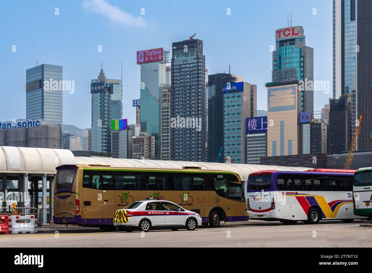 Wan Chai, Hong Kong Island, Hong Kong - March 29th 2018: A police car ...
