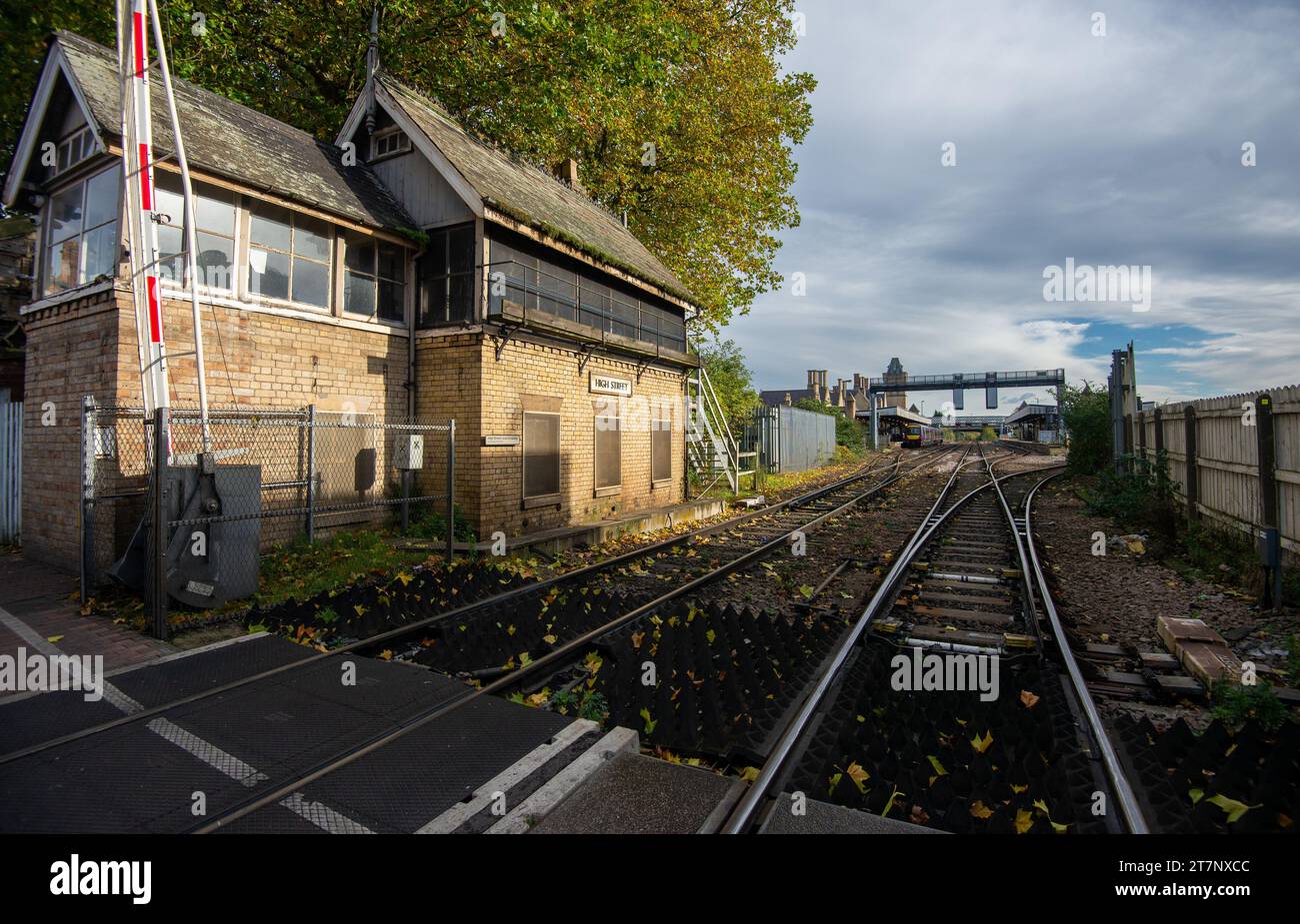 Signal box looking towards Lincoln Central Station viewed from the ...