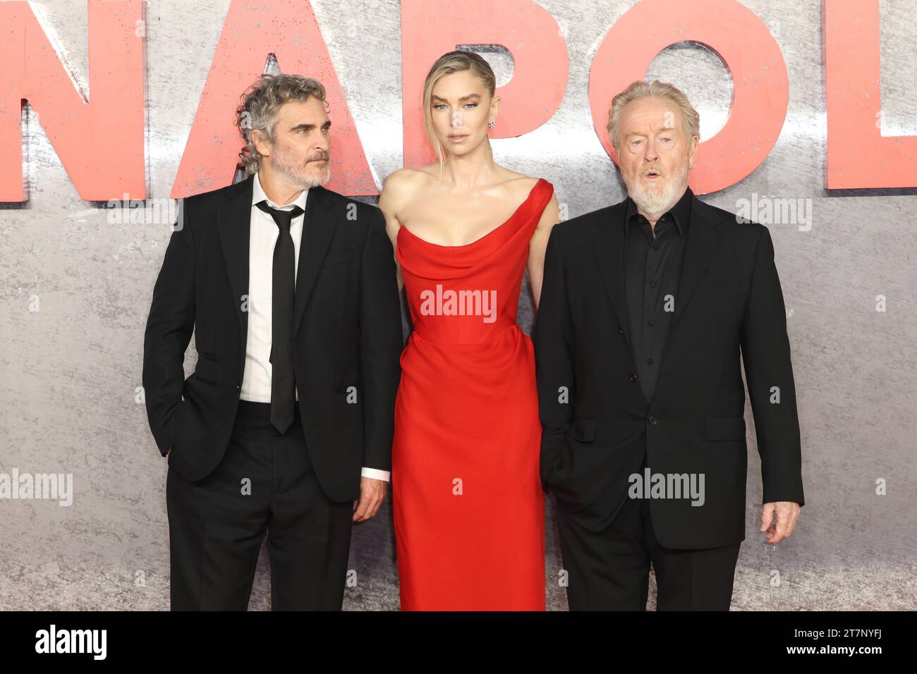 Joaquin Phoenix, Vanessa Kirby and Ridley Scott, Napoleon - UK Premiere ...