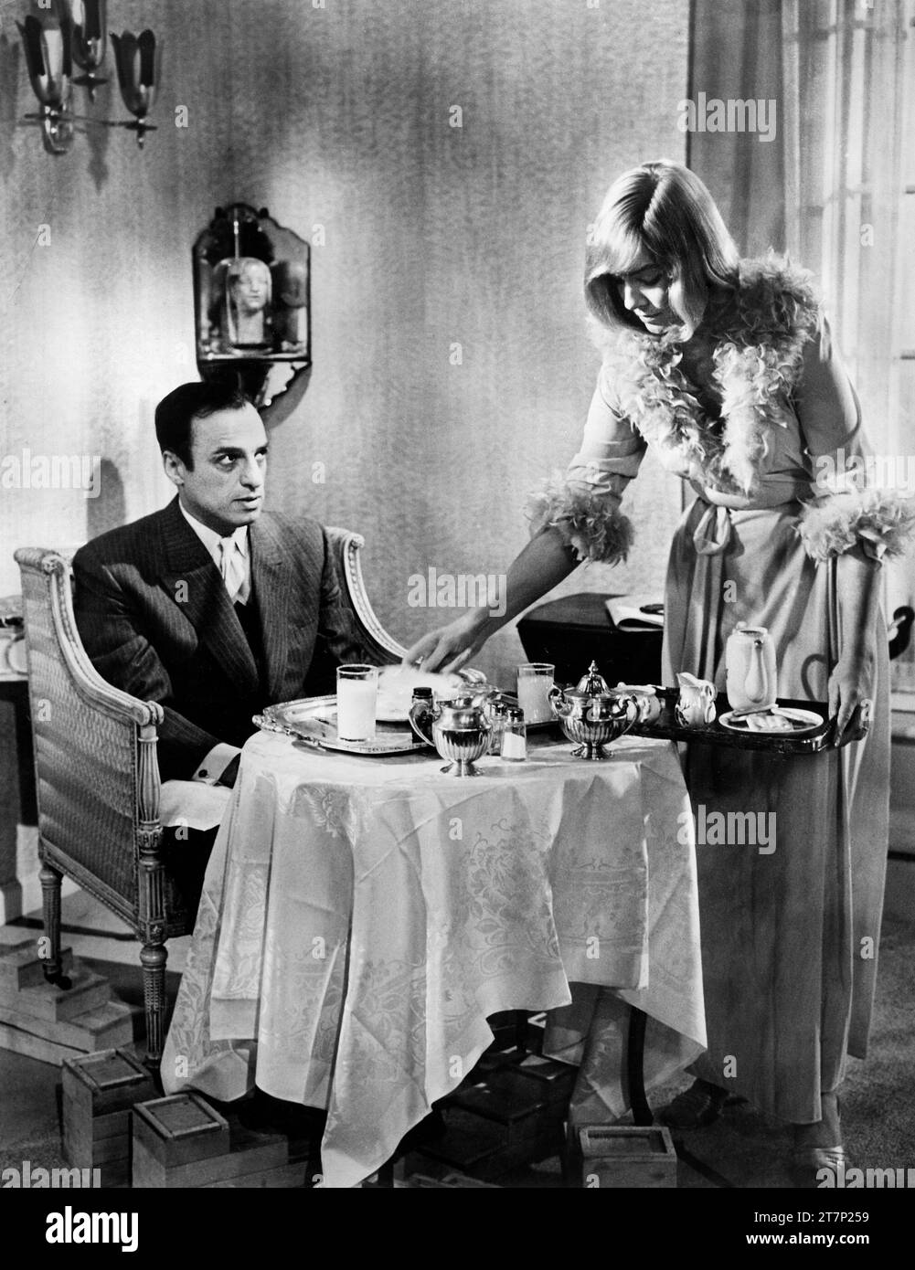 David J. Stewart, May Britt, on-set of the film, "Murder, Inc.", 20th ...