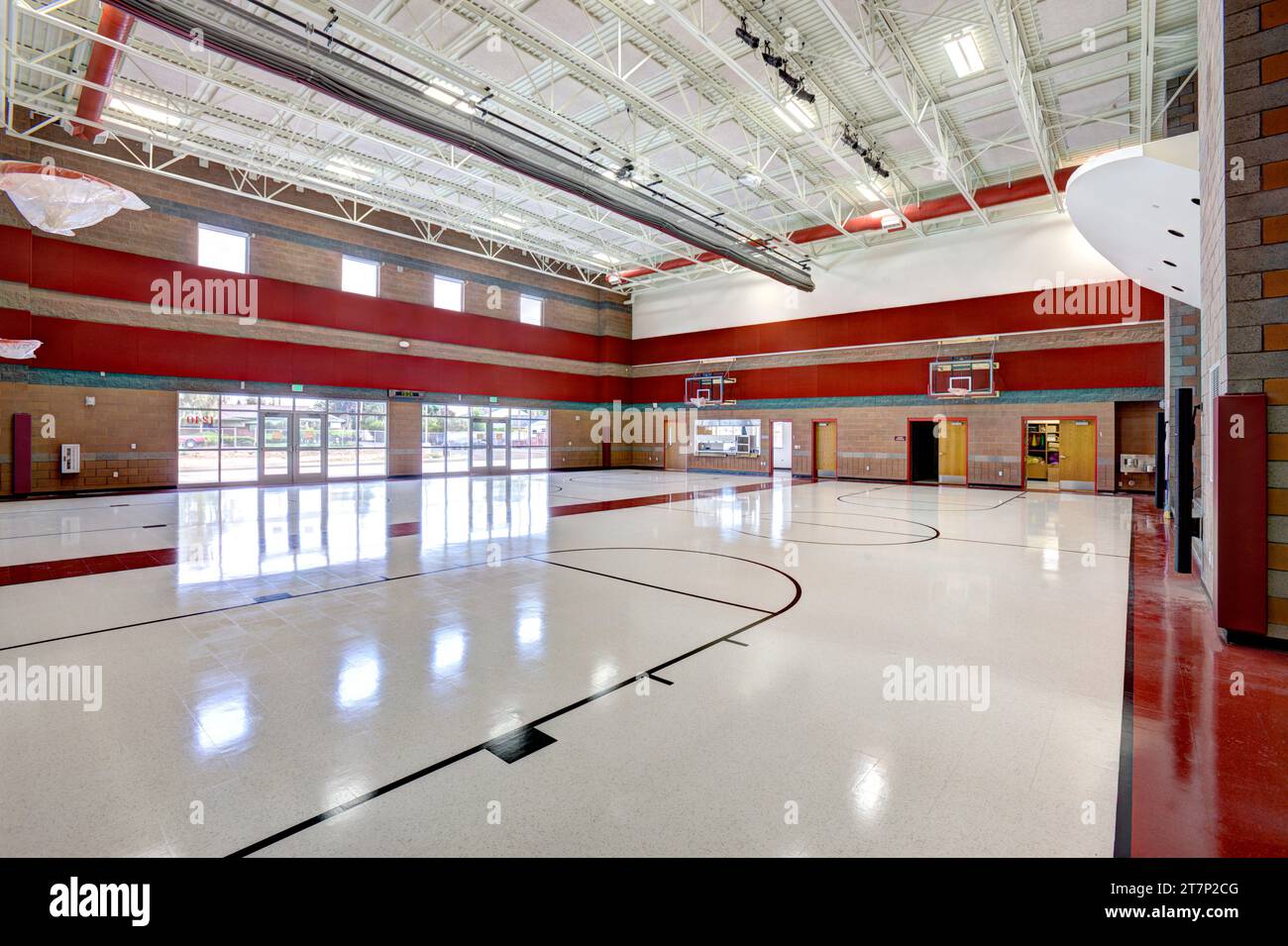 The multipurpose room in a modern new elementary school, which ...
