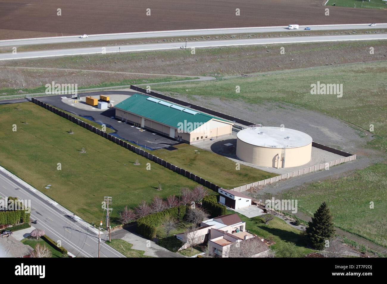 A newly constructed 1.5 million gallon municipal water tank in a small ...