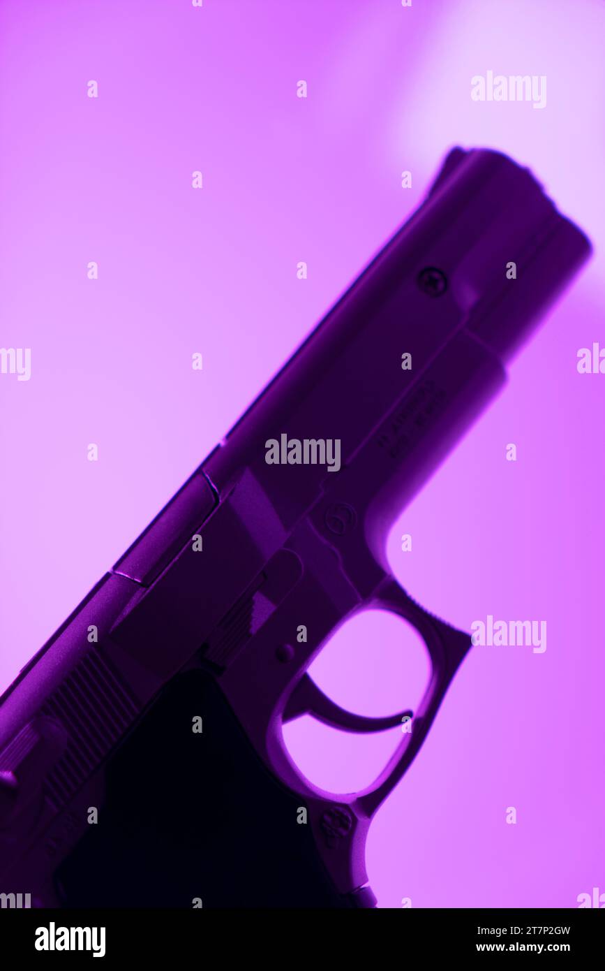 Automatic 9mm pistol gun crime thriller book cover design photo Stock ...