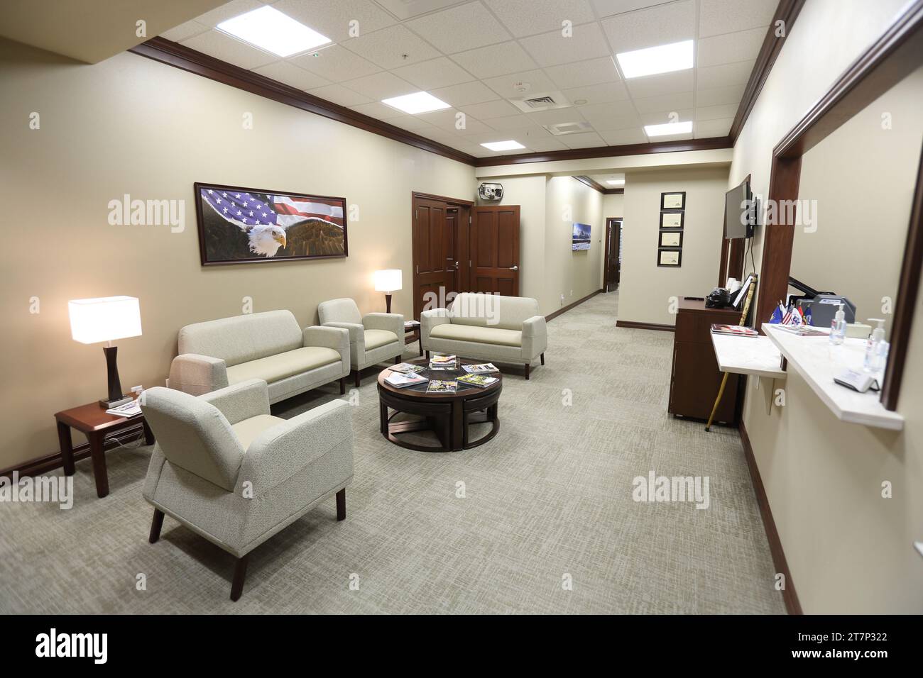 The waiting room at a VA hospital, providing Mental health services ... The waiting room at a VA hospital, providing Mental health services ...