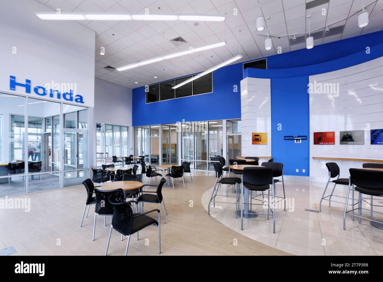 The customer show room with table chairs and comfortable furniture in a ...