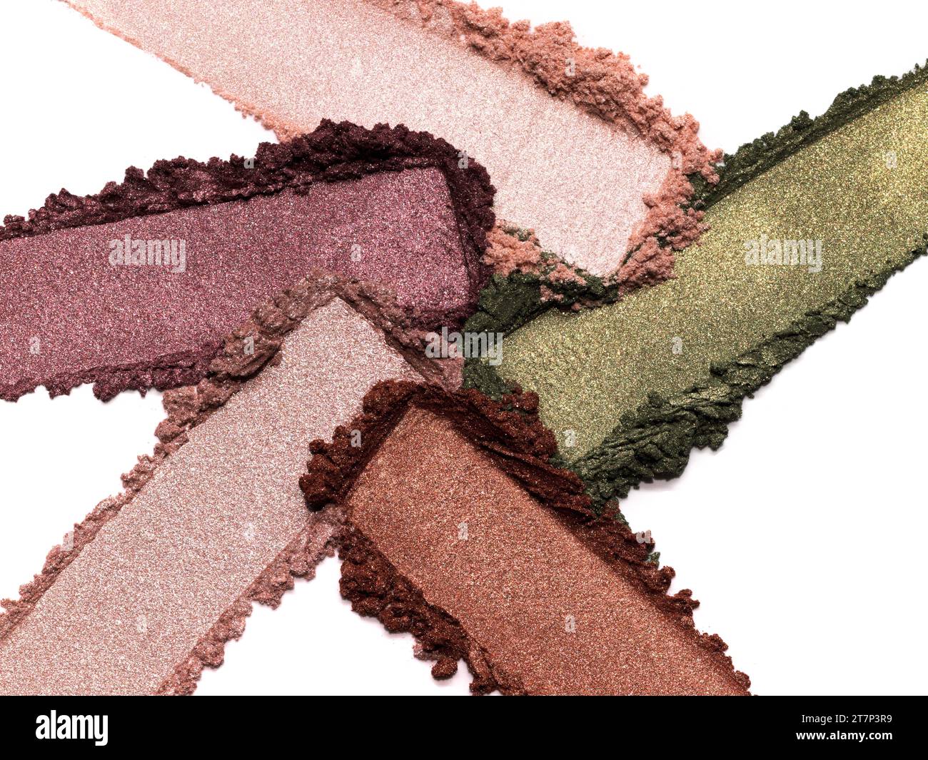 Eye shadow composition texture swipe isolated on white background ...