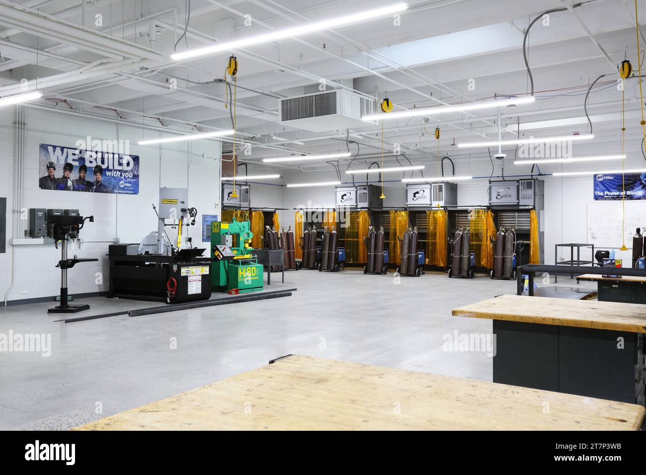 The metal shop in a modern technical careers high school Stock Photo ...