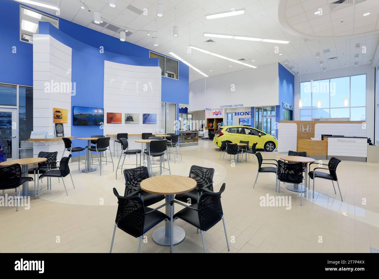 The customer show room with table chairs and comfortable furniture in a ...