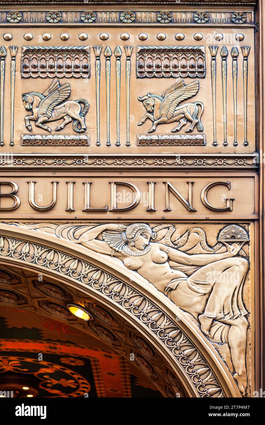 Art Deco architecture detail of the Fred F. French Building on Fifth ...