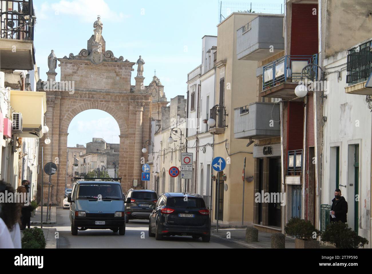 Manduria, Italy. View of the Arch of Sant'Angelo, a historical monument ...