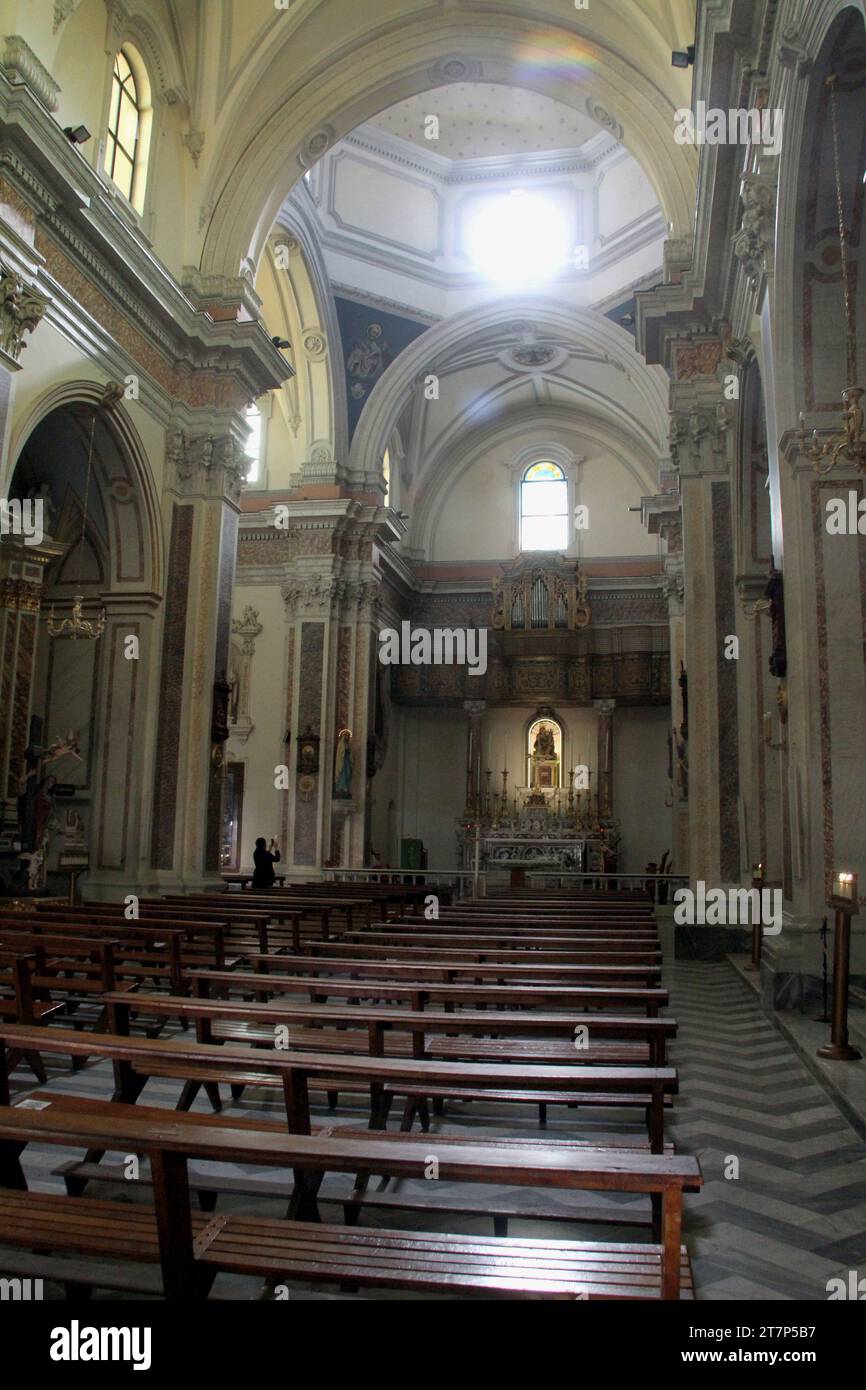 Manduria, Italy. Interior of the 17th century baroque Church of Saint ...
