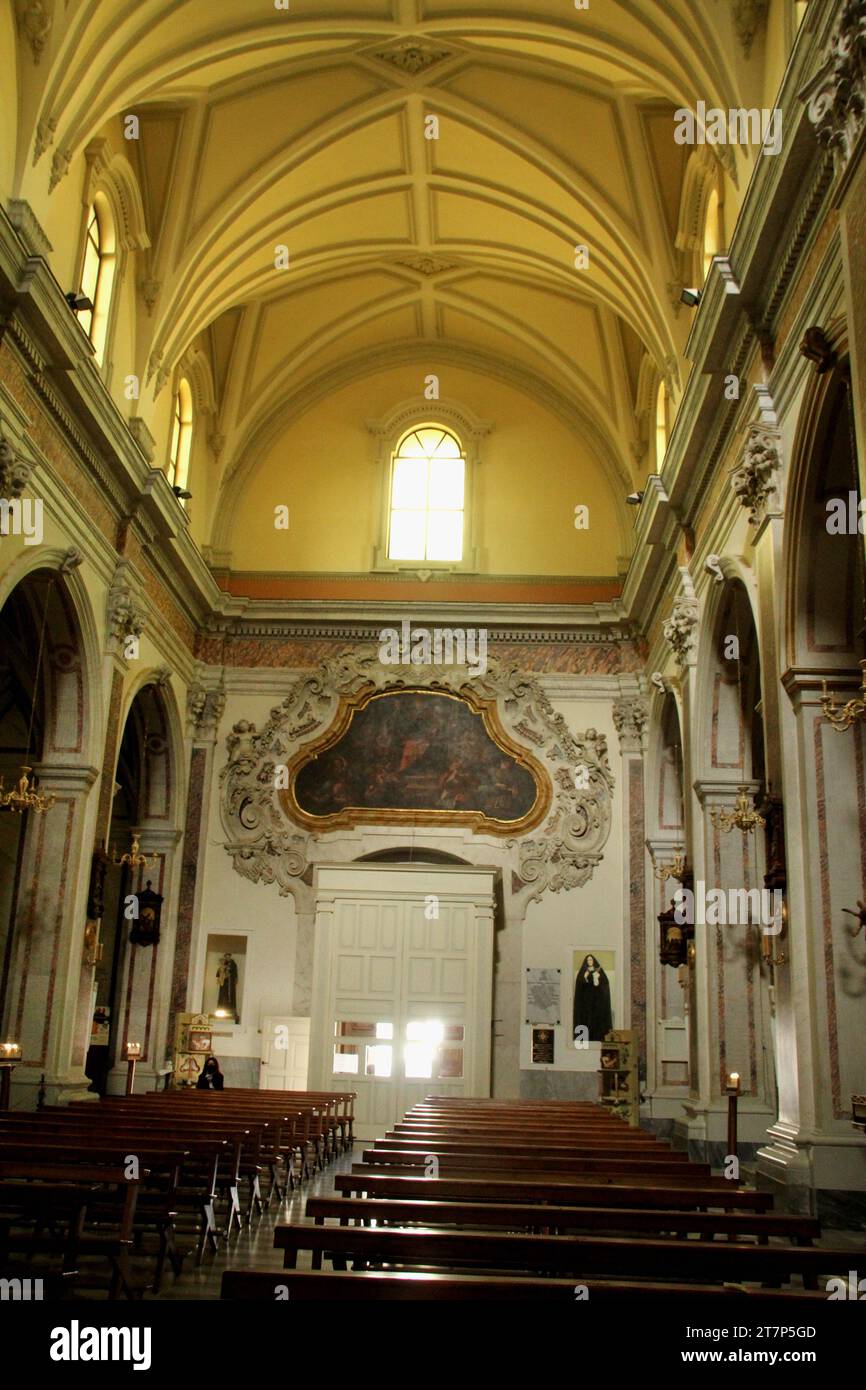 Manduria, Italy. Interior of the 17th century baroque Church of Saint ...