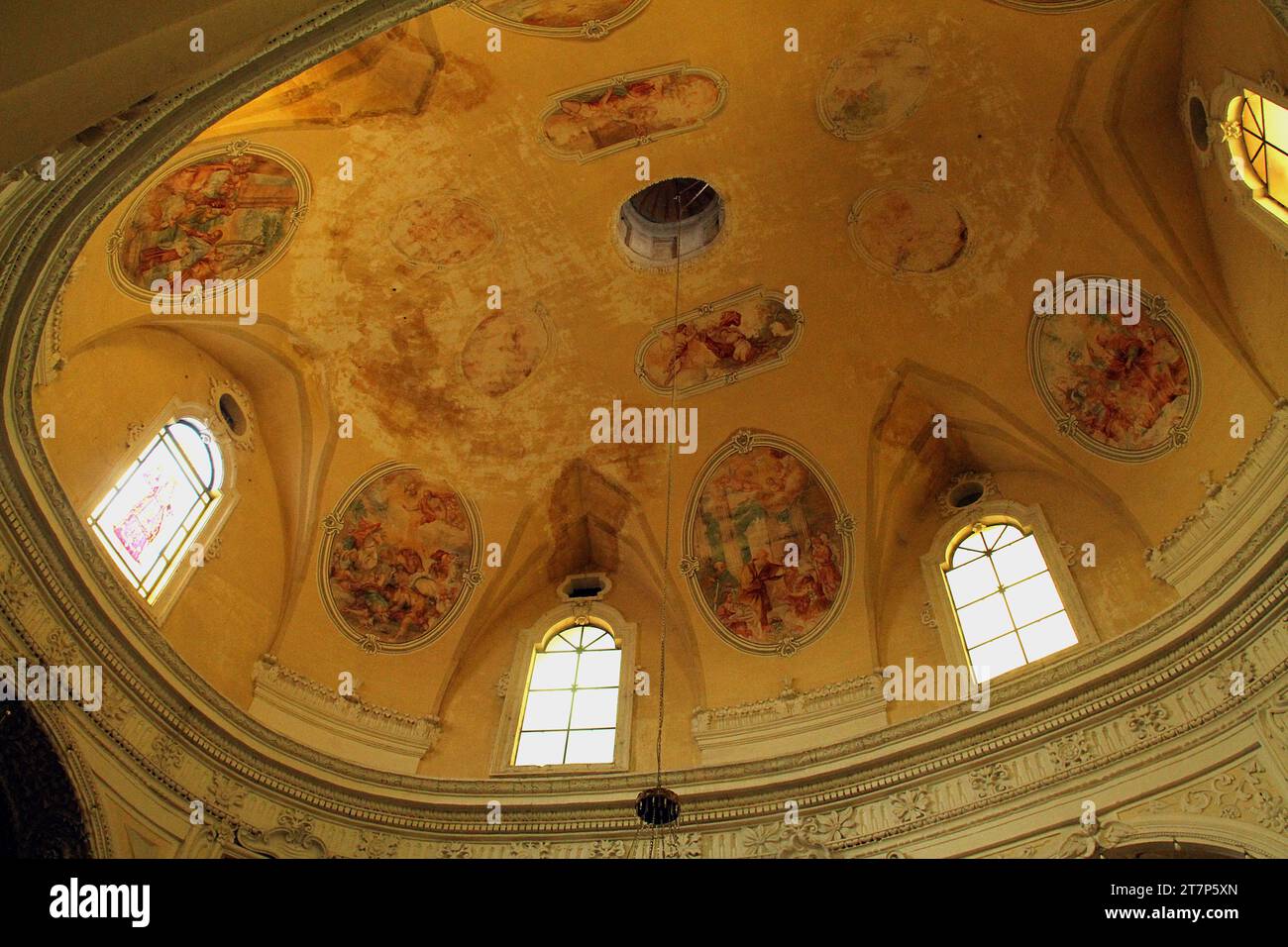 Manduria, Italy. The elliptical ceiling the 18th century Church of Our ...