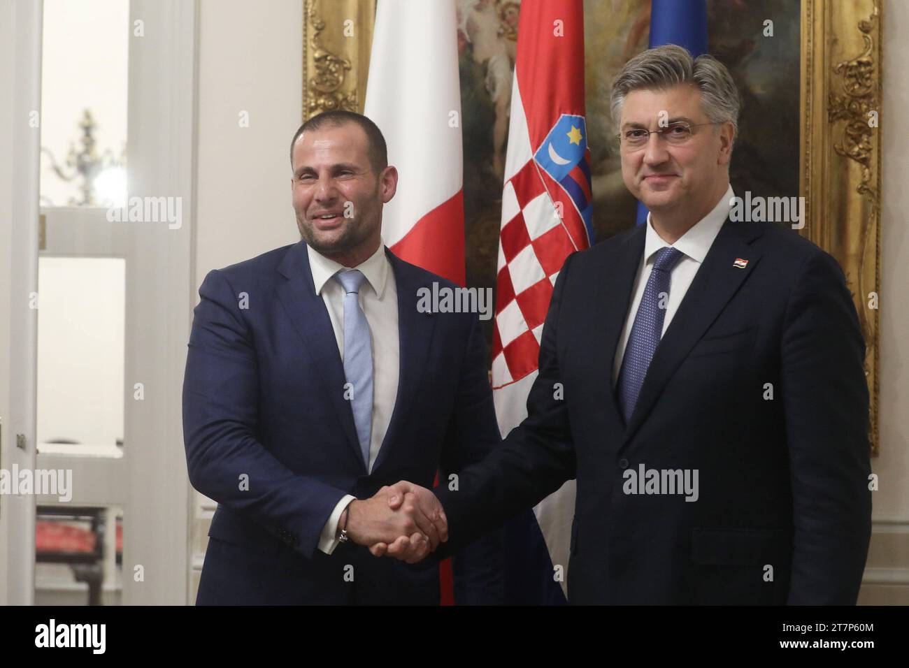 Croatia, Zagreb, 161123. Croatian Prime Minister Andrej Plenkovic is ...