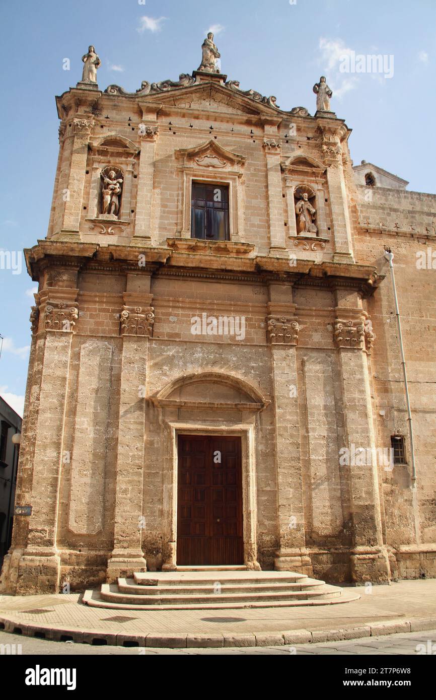 Manduria, Italy. Exterior view of the 16th century Chiesa di San ...