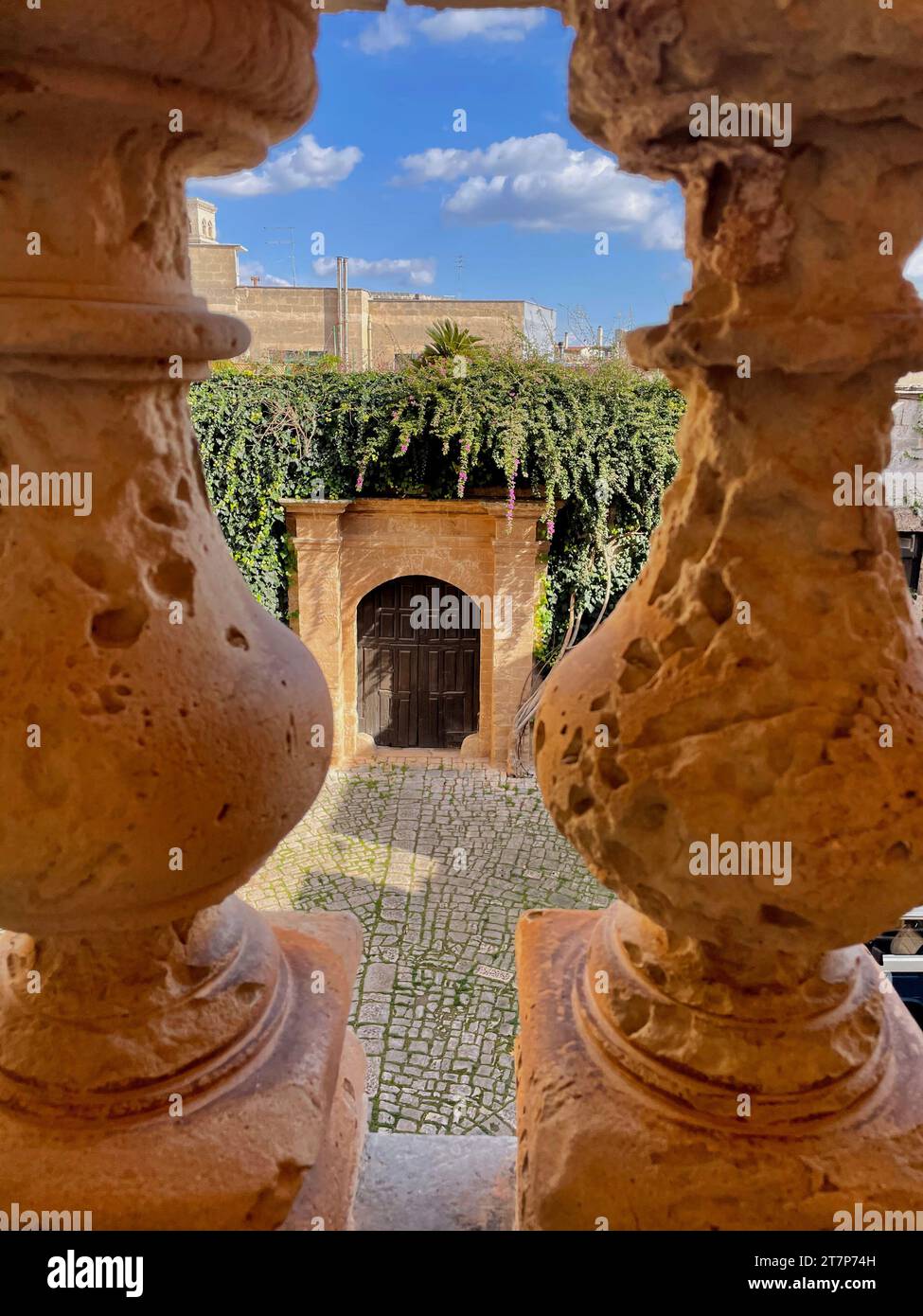 Manduria, Italy. View of the inner court of the 18th century Palazzo ...