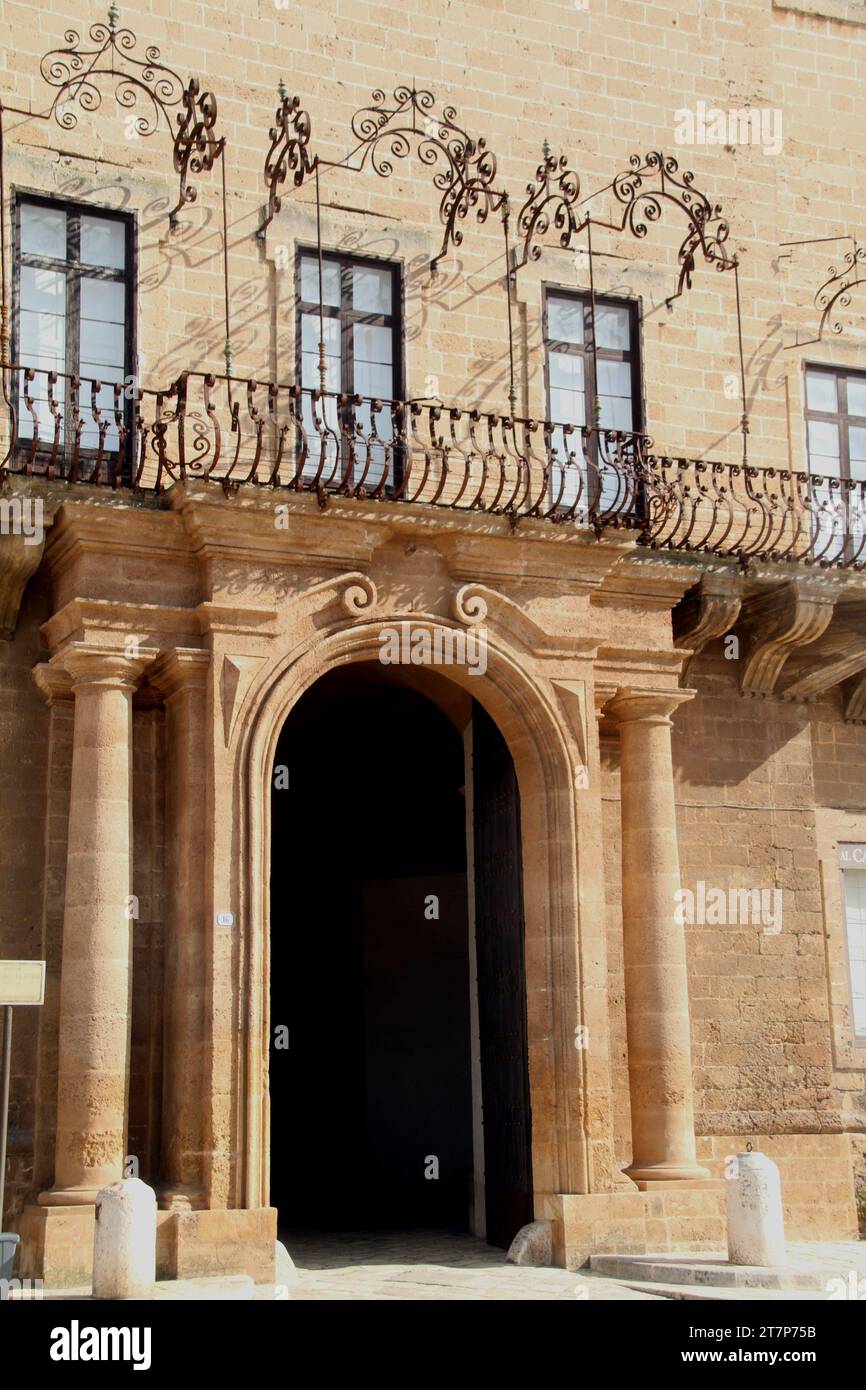 Manduria, Italy. Facade of the 18th century Palazzo Imperiali ...