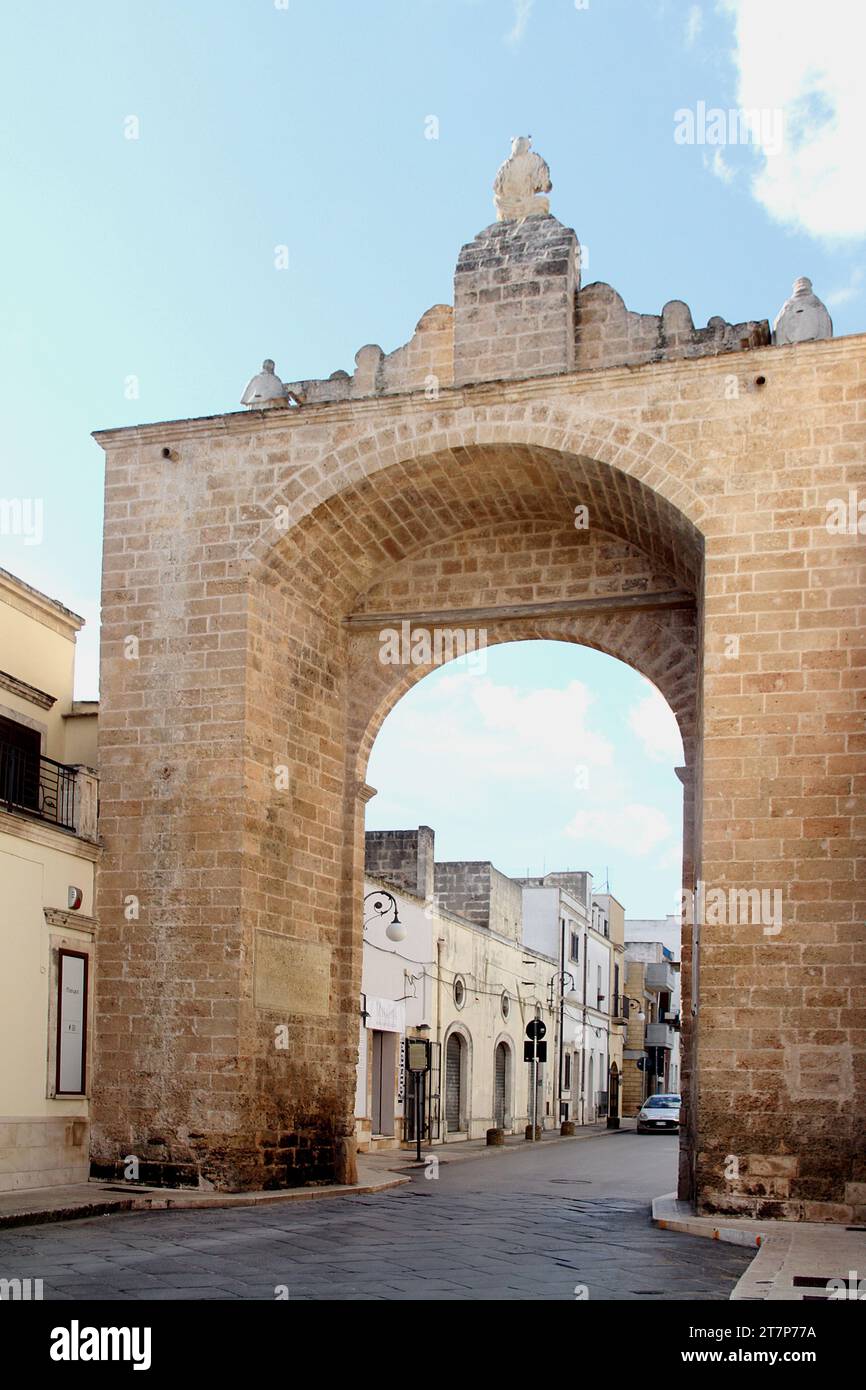 Manduria, Italy. View of the Arch of Sant'Angelo, a historical monument ...