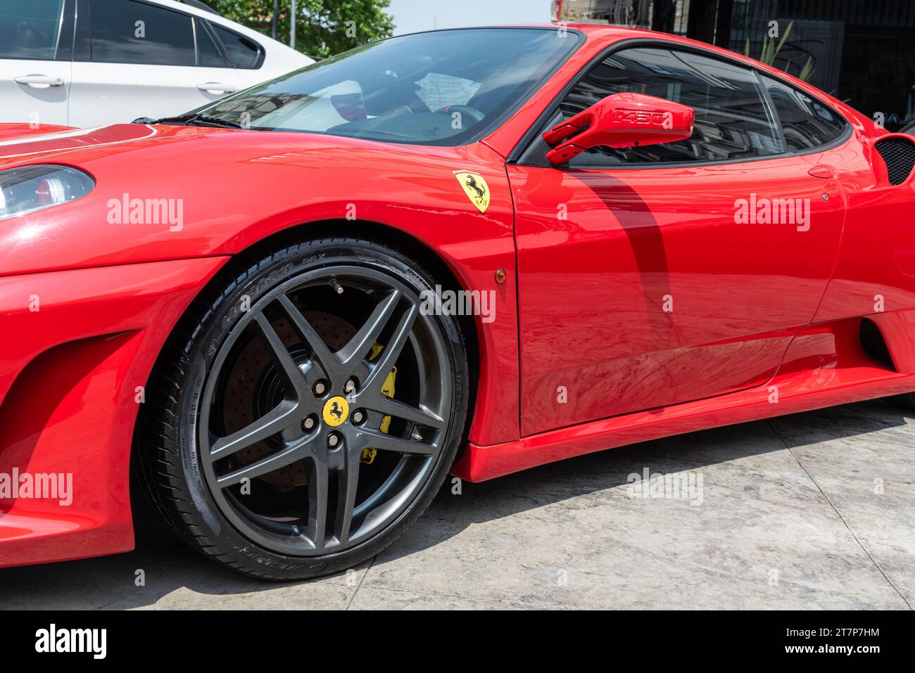 ISTANBUL, TURKEY - MAY 21, 2023: Red Ferrari 430 on the car gallery ...
