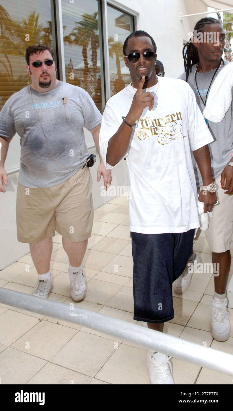 MIAMI BEACH; FL- August 24: Sean "Diddy" Combs stops by the Hotel MTV ...